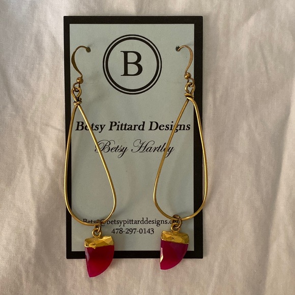 Betsy Pittard | Jewelry | Betsy Pittard Hot Pink And Gold Elongated ...